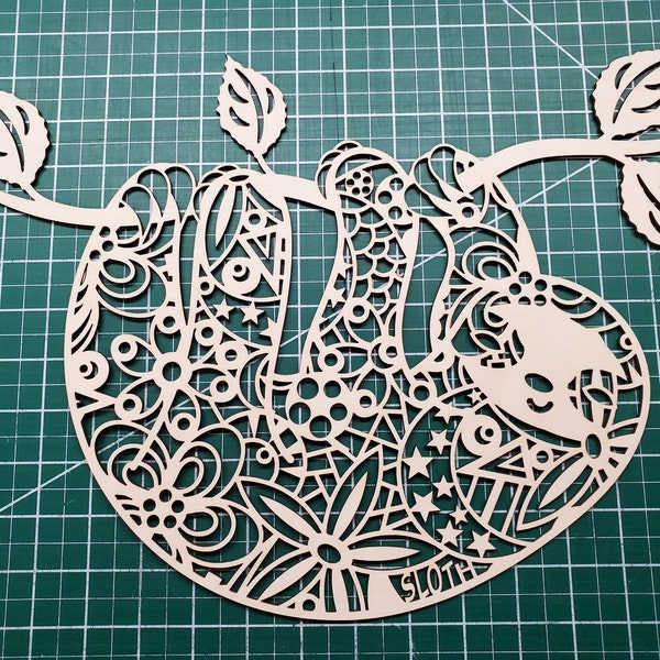 Sloth, Zentangle Paper Cut Svg / Dxf / Eps / Files and Pdf / Png ...