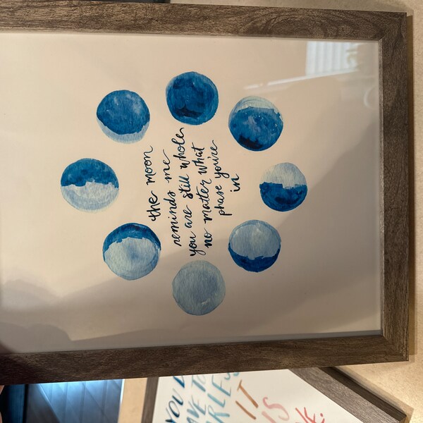 Moon Phases Print - Inspirational Wall Art Print - Inspirational Quote ...