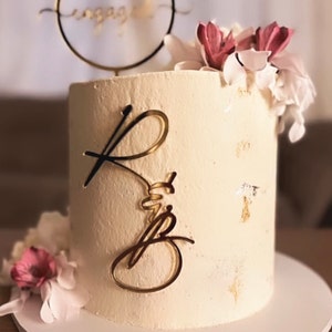 Double Initial Cake Charms Wedding Initials Personalised Various Sizes ...