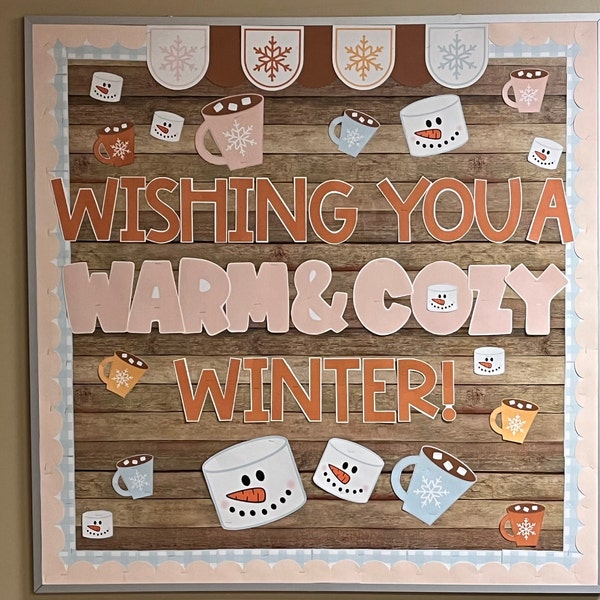 Hot Cocoa Bulletin Board | Boho Winter Bulletin Board | Warm and Cozy ...