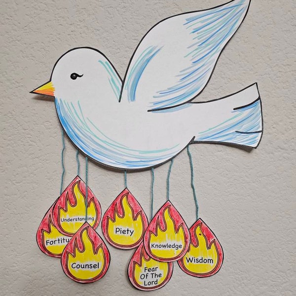 Gifts of the Spirit Coloring, Printable Sunday School Craft, Bible ...