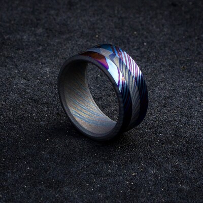 Titanium Damascus 2 Alloy Round Rod Bar 1 25mm Length X 1.18 Inch 30mm ...