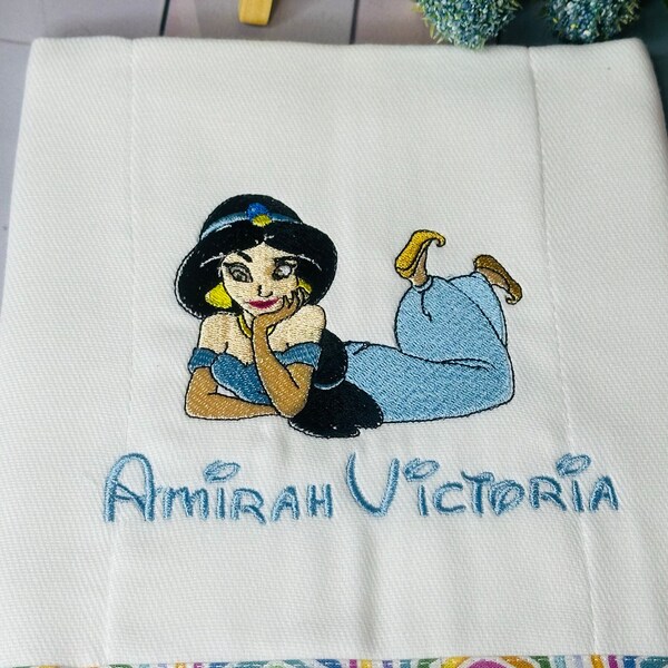 Aladdin Princess Jasmine Embroidery Design, 4x4 and 5x7 Hoop, Princess ...