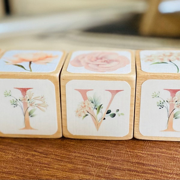 Personalized Wooden Name Baby Blocks - Letter Blocks - Baby Shower ...