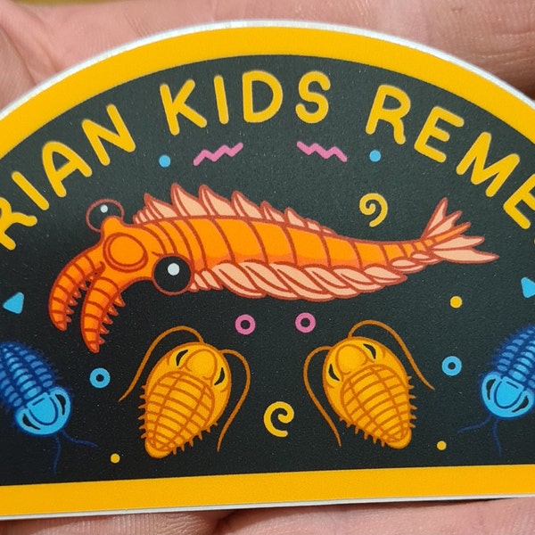 Cambrian Kids Remember Sticker / Cambrian Period / Anomalocaris ...