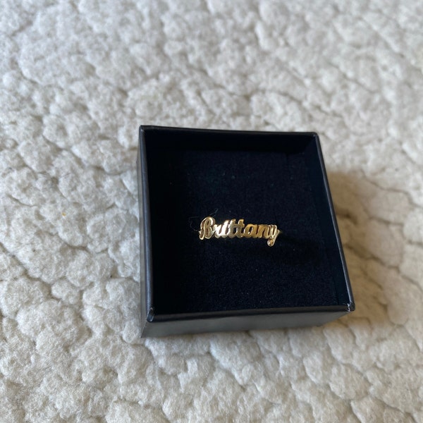 14K Solid Gold Name Ring,personalized Jewelry,custom Name Ring,stackable Name Ring,personalized ...