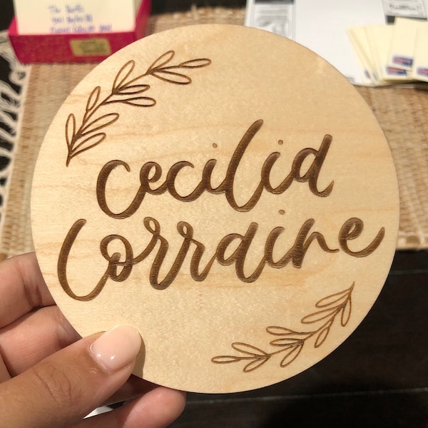 Custom Calligraphy Baby Name Announcement | Hand Lettered Baby Sign ...