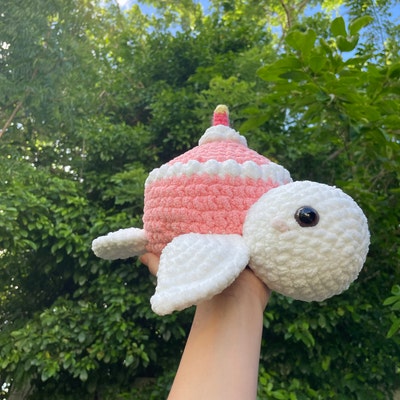 Birthday Cake Sea Turtle Digital PDF Crochet Amigurumi Pattern Low Sew ...