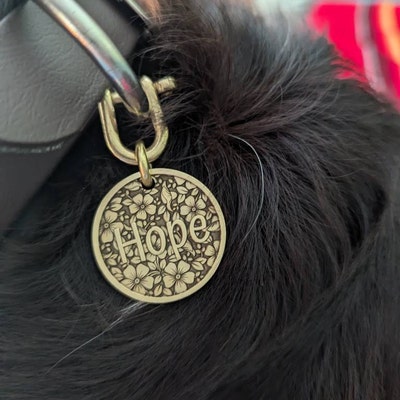 Brass Dog Tag, Personalized Brass Pet ID Tag, Custom Cat Tag, Unique ...