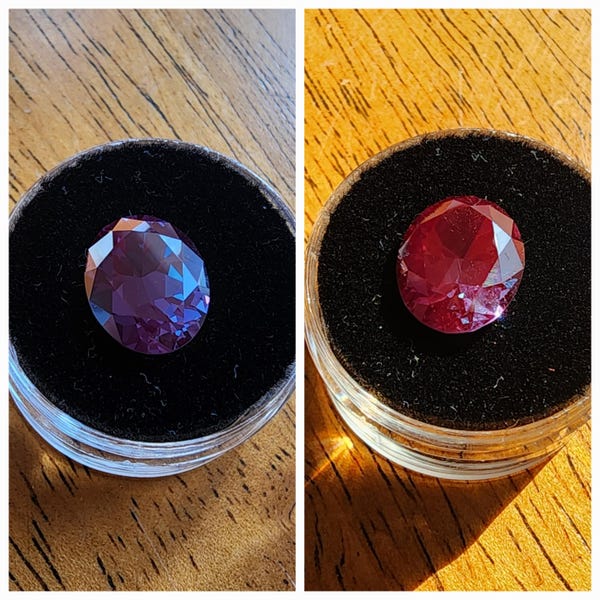 10mm Alexandrite Trillion Cut of Best Quality. Hydrothermal Lab Grown ...