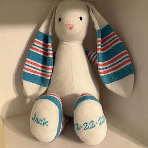 Plush Bunny From YOUR Baby's Hospital Receiving Blanket - Etsy