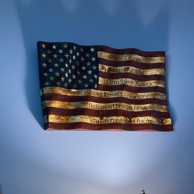 Wavy Wood Police Support Flag - Etsy