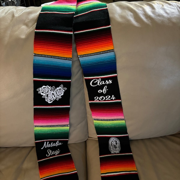 Custom Mexican Sarape Graduation Stole, Personalized Stole - Etsy