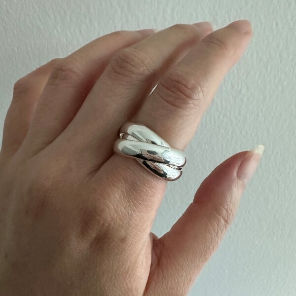 Silver Band Ring Adjustable Brushed Massive Wide Sterling Silver 925 - Etsy