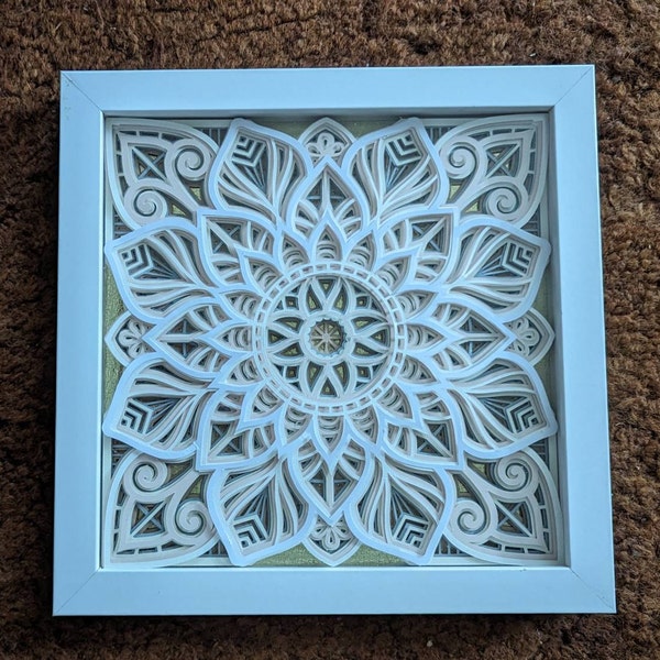 3D Layered Mandala, Mandala Wall Art, Paper Mandala, Framed Mandala ...
