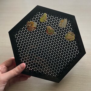 Enamel Pin Board Display for Pin Collectors hexagon Wall Mount Enamel ...
