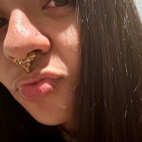Filigree Septum Piercings Handmade in Mexico— Brass + Copper - Etsy