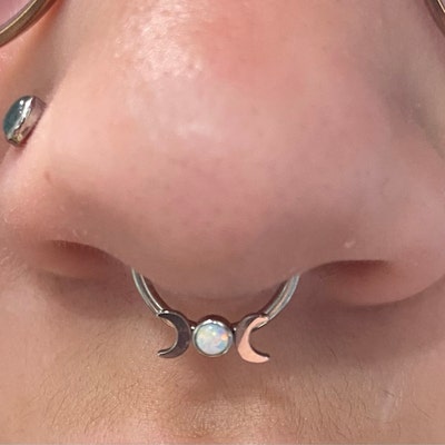 20G Chain Double Nose Stud/nose Piercing/nose Chain/nose Jewelry/summer ...