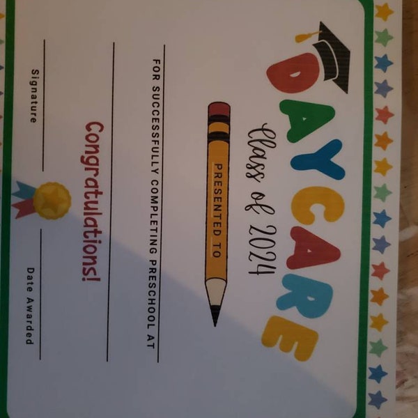 Fillable Preschool Graduation Certificate, Preschool Graduation, Last ...