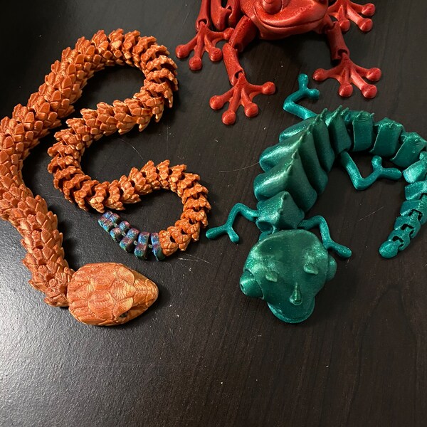 Flexi Articulated Rattle Snake Desk Toys Valentine Gifts Dragons D&D 3D ...