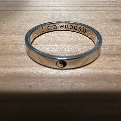 Personalized 3mm Sterling Silver Ring, Inside Engraved Ring, Secret ...