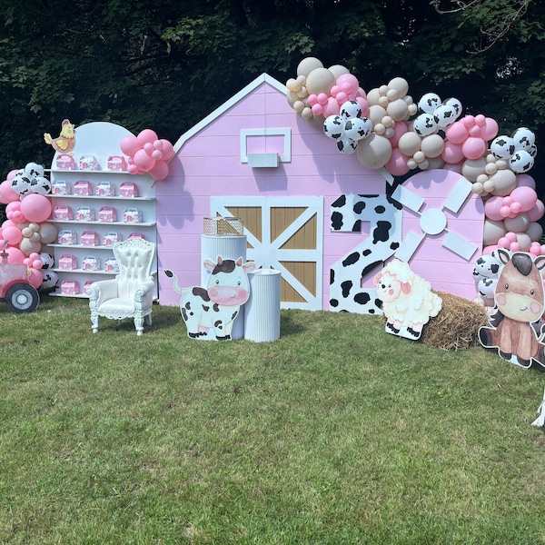 Farm Animal Cutouts Cute Watercolor Farm Cutouts Centerpieces Farm ...