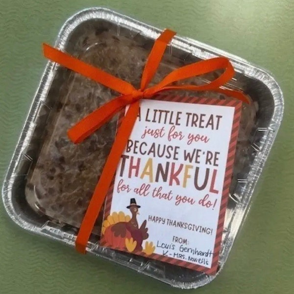 Thankful Gift Tag, Teacher Thanksgiving Gift Tag, PTA Teacher Gift Tag ...