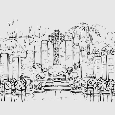 Church Wedding Venue Illustration, Wedding Venue Sketch, Custom Wedding ...