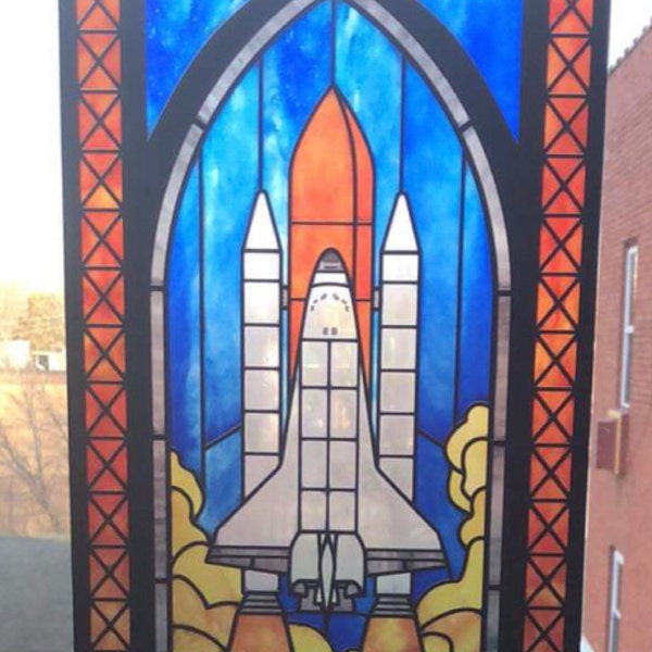 NASA Approved Space Shuttle - Stained Glass Window Cling - Etsy