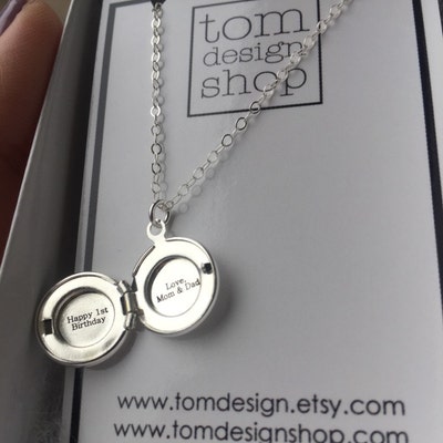 Engraved Locket Personalized Locket Gold Locket Silver Locket Custom ...