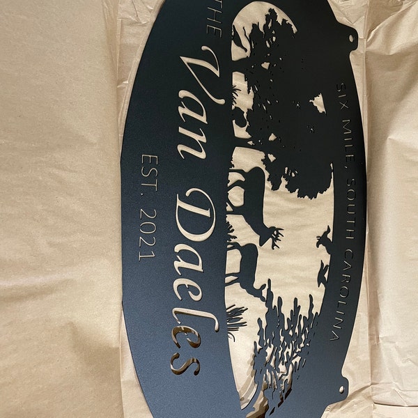 Metal WILDLIFE Sign With DEER TURKEY Sign , 4 Ft or 3ft Sign Customized ...