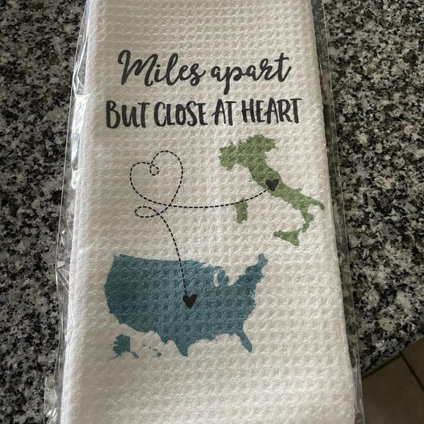 Long Distance State Dish Towel | Personalized Kitchen Towel | Going ...