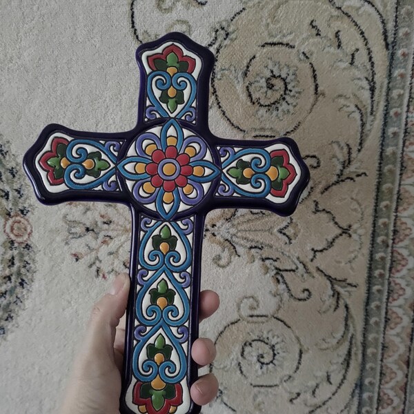 Hand-glazed Ceramic Cross - 27cm. (10.6") - Seville - Andalucia - Spain ...