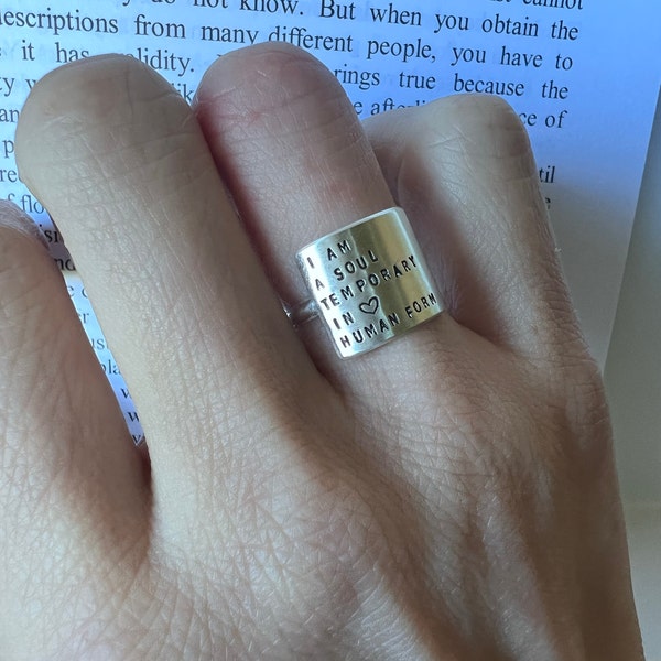 Personalized Inspirational Ring Hand Stamped | Wide Inspiring | Unique ...