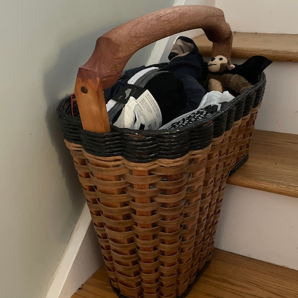Stair Step Basket Solid Mahogany Wood by Foxcreek Baskets - Etsy