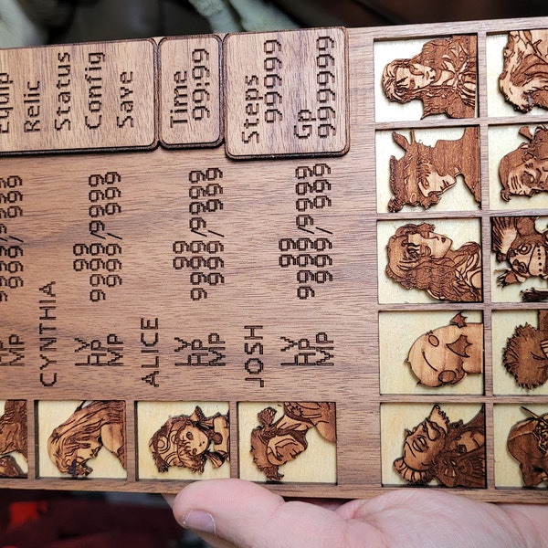 Custom Wooden Final Fantasy 6 / VI Menu Screen With Characters You Can ...