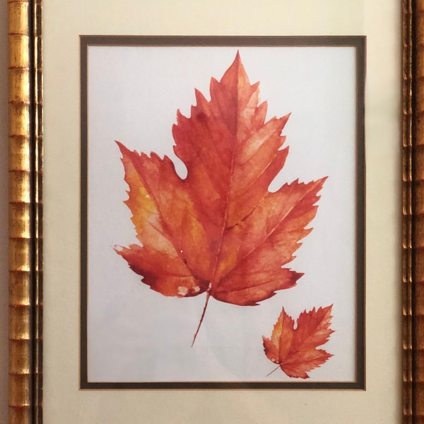 Autumn Leaves Printable Fall Wall Art Autumn Sign Red Orange Maple ...