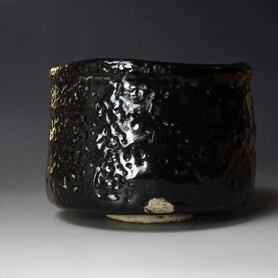 III Ito Tozan 1900-1970 Kuro Raku Tsutsu Chawan for Japanese Tea ...