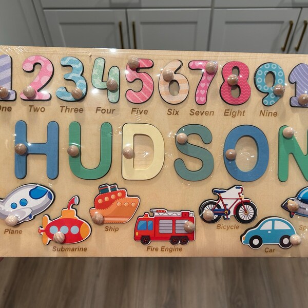 Customizable Wooden Train Set With 3D Name on Train Engine, Gift for ...