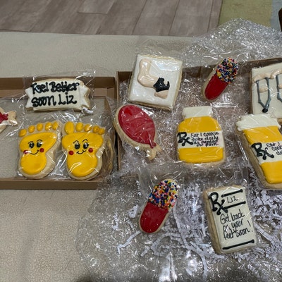 Get Well Sugar Cookies/ Surgery Gift / Knee Surgery Sugar Cookies ...