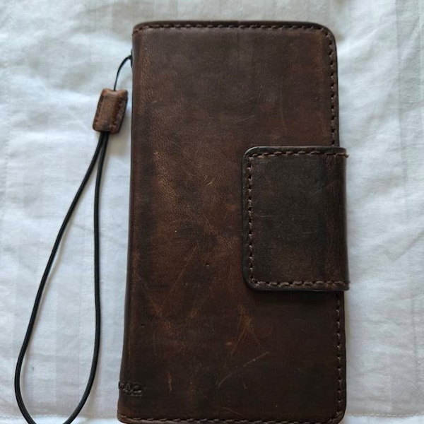 Genuine Leather Case Wallet Book Samsung Galaxy S25 S24 S23 Fe S22 S21 ...