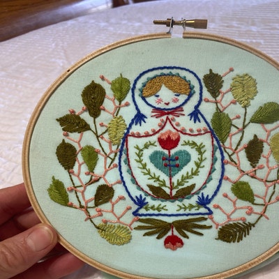 MISS MATRYOSHKA Pdf Embroidery Pattern, Embroidery Hoop Art, Nesting ...