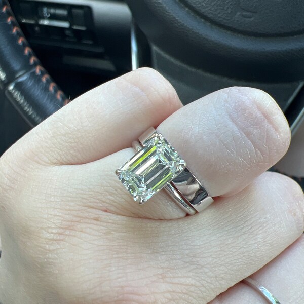 Diamond Eternity Wedding Ring 14k Solid Gold Baguette Ladder Ring ...