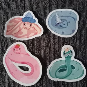 Snake Stickers Snake Buddies Snake With Hats Sticker Pack Laptop Vinyl ...