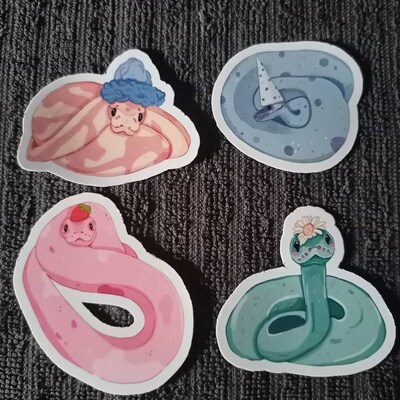 Snake Stickers Snake Buddies Snake With Hats Sticker Pack Laptop Vinyl ...