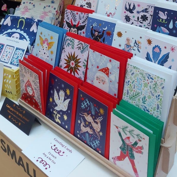 2 Tiered Wooden Craft FAIR Point of Sale Card DISPLAY STAND Retail Cnc ...