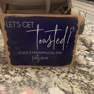 Let's Get Toasted Roast Marshmallow Party S'more Bar Station Acrylic ...