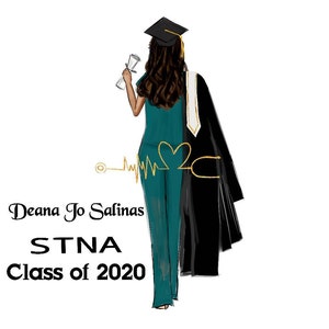 Personalized Graduation Portrait Clipart, Medical RN Nursing School ...