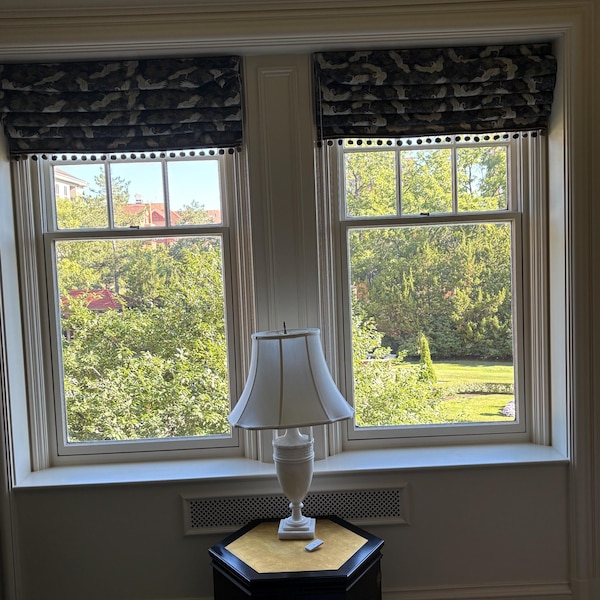 White Linen Roman Shades, Drawstring System, Custom Size Roman Shades ...