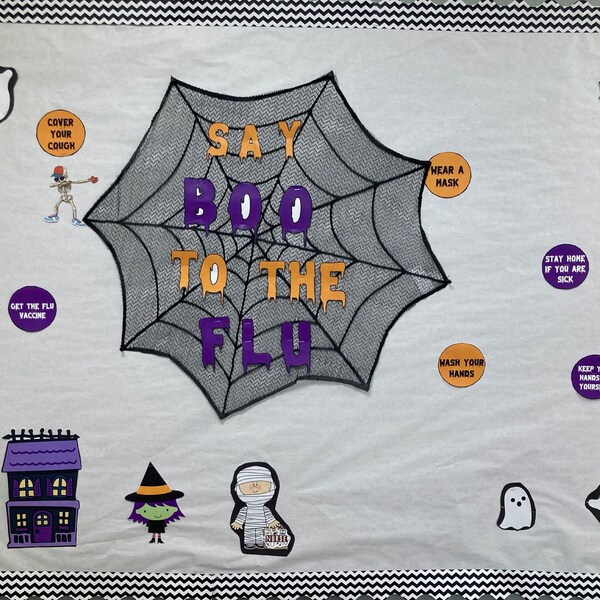 Halloween "boo to the Flu" Bulletin Board/door Decor Kit for Nurses ...